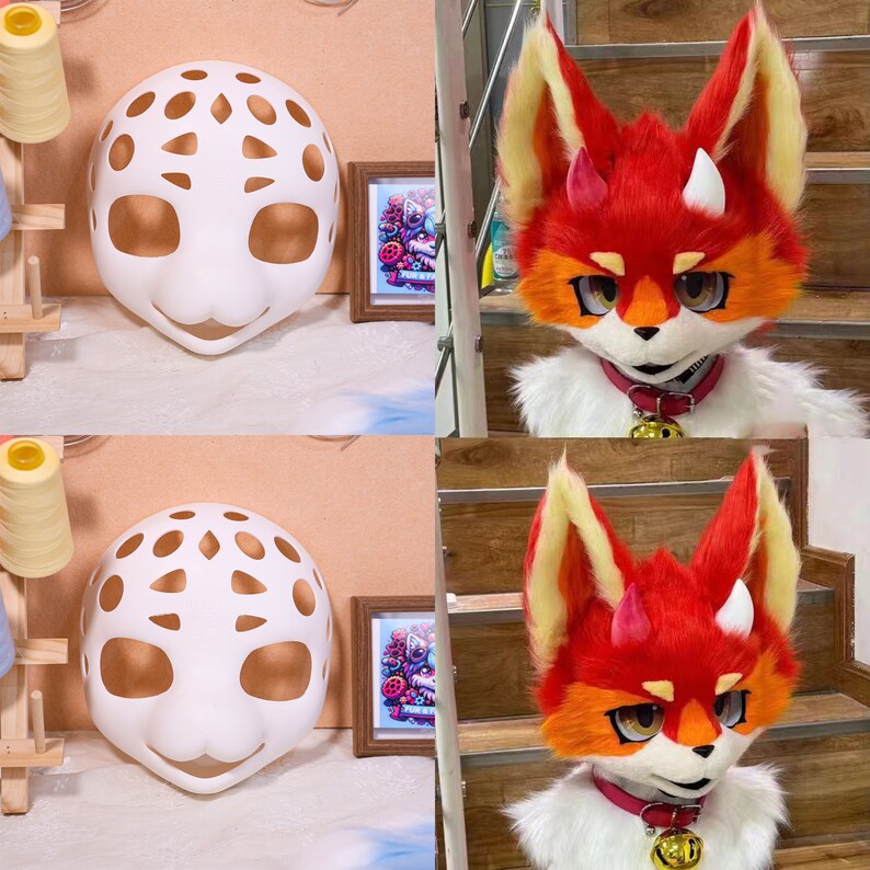 Joyful Furry Fursuit Head Base Animal Feline Canine 3D Print Cosplay ...