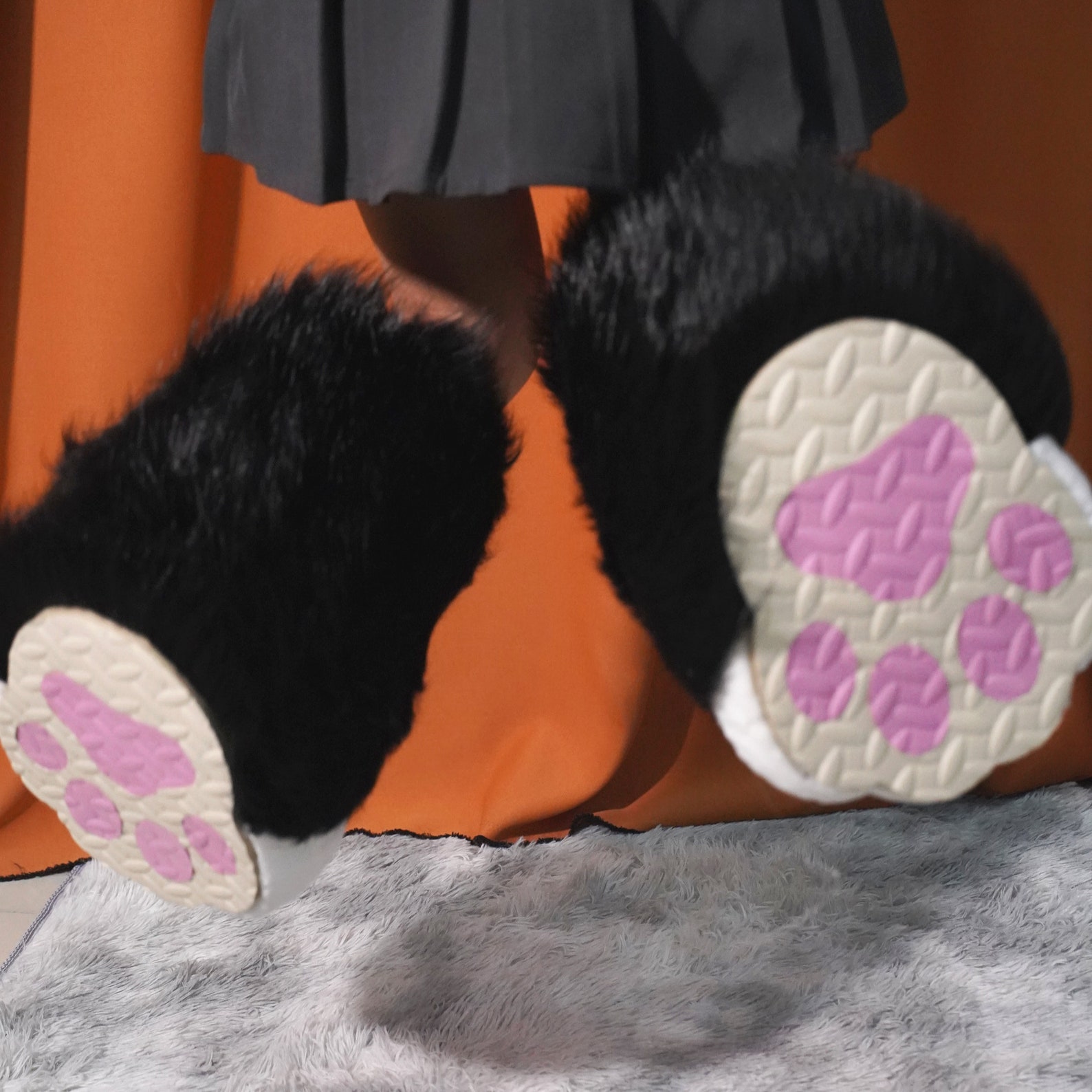 Fursuit Feet Furry Shoes Paw Rainbow Cosplay Slipper Straight Boots ...