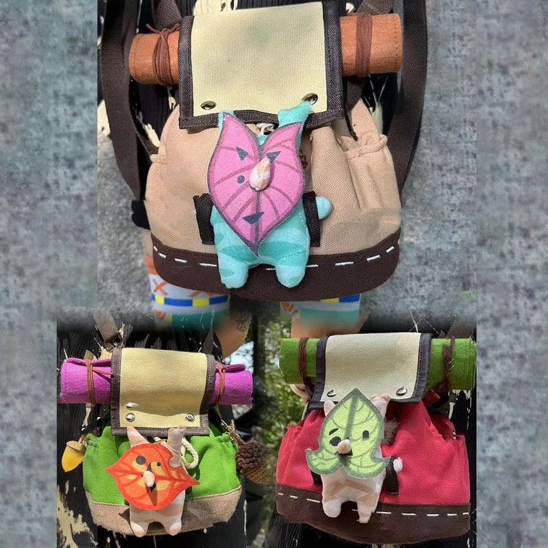 Zelda Korok Backpack Plush With Sound Replaceable Leaves Wearable ...