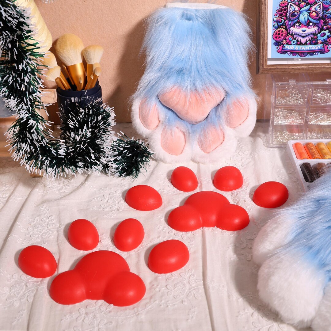 Silicone Hand Paw Pads for Fursuit Accessories, Realistic DIY Pre-made ...