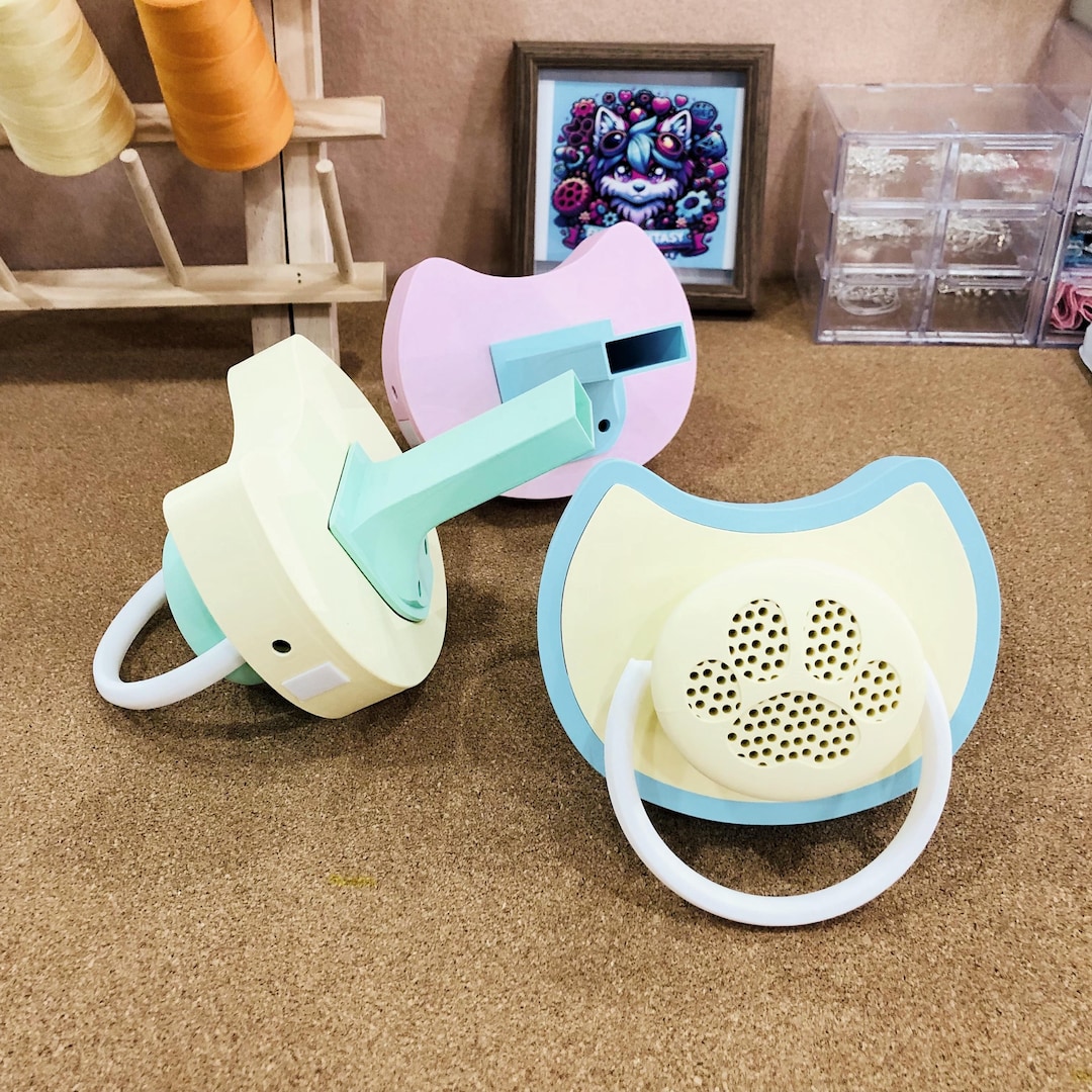 Pastel Pacifier Fan for Furry Fursuits – 3D Printed Hand Fan Wearable ...