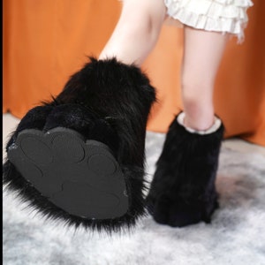 Fursuit Feet Furry Paw Shoes Cosplay Slipper Straight Boots ...