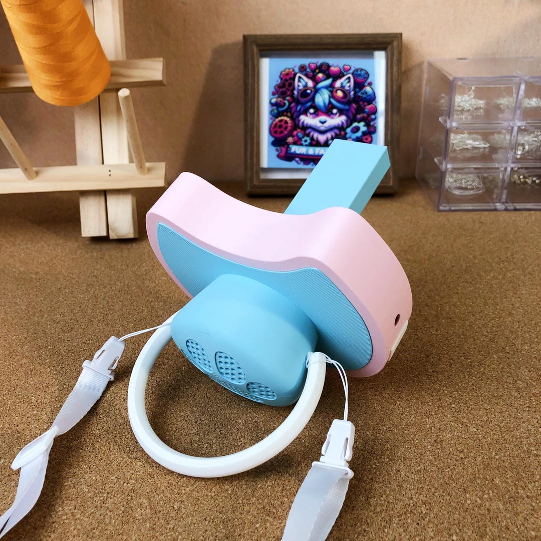 Pastel Pacifier Fan for Furry Fursuits – 3D Printed Hand Fan Wearable ...