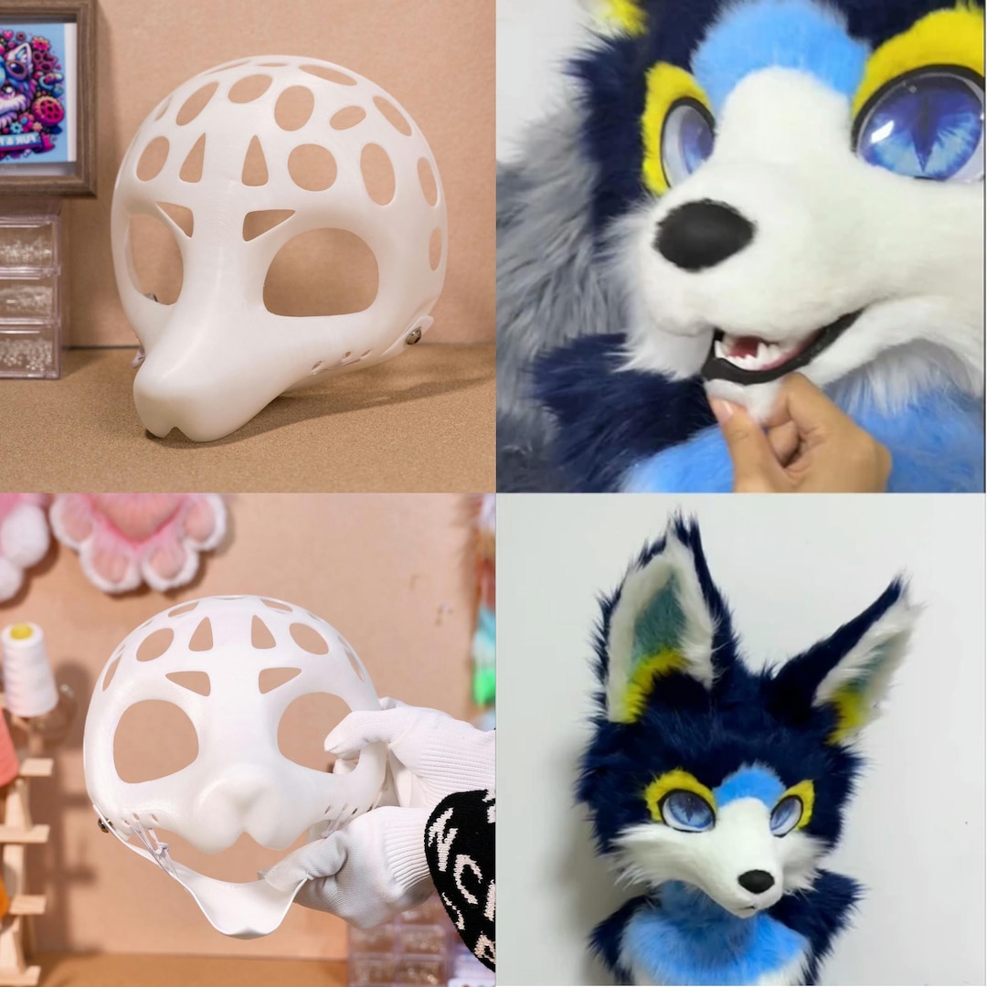 Furry Fursuit Moving Jaw Round Eyes Head Base 3D Print (kemono Series ...