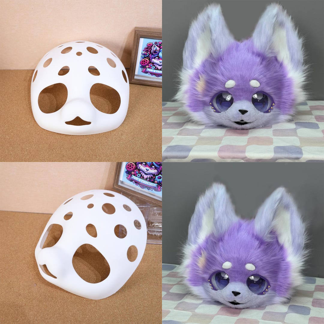 Cute Fursuit Short Snout Skull Head Base Costume Cosplay 3D Printed PLA ...