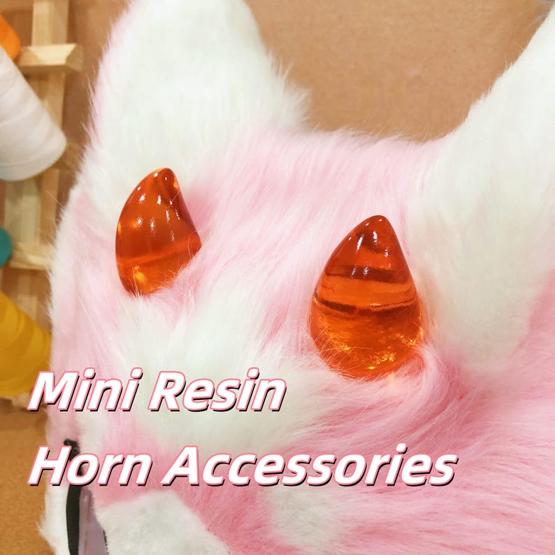 Mini Resin Demon Horns for Fursuit Cosplay Furry Customizable ...