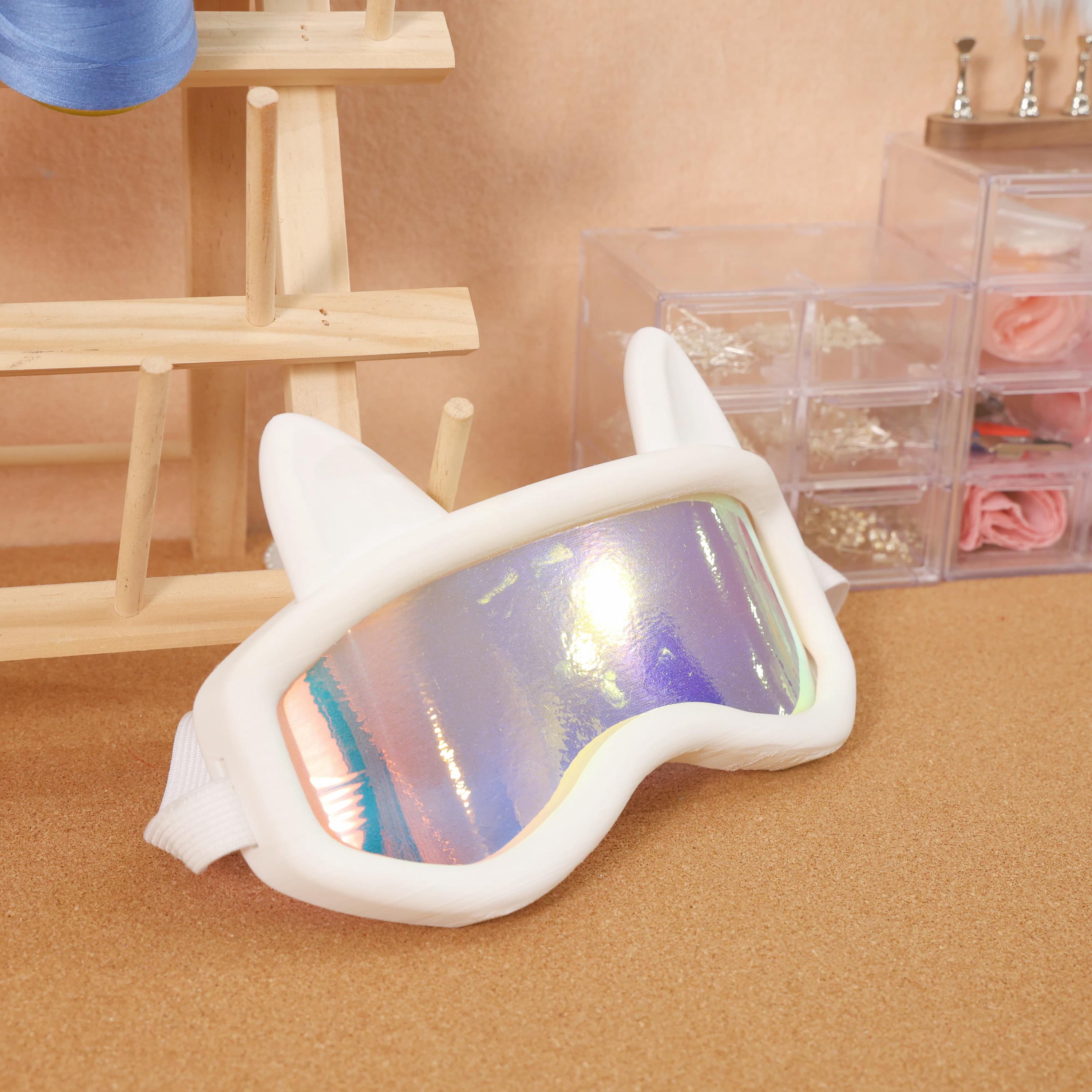 Holographic Fursuit Goggles 3D Printed Rainbow Visor Laser Lens KIG ...