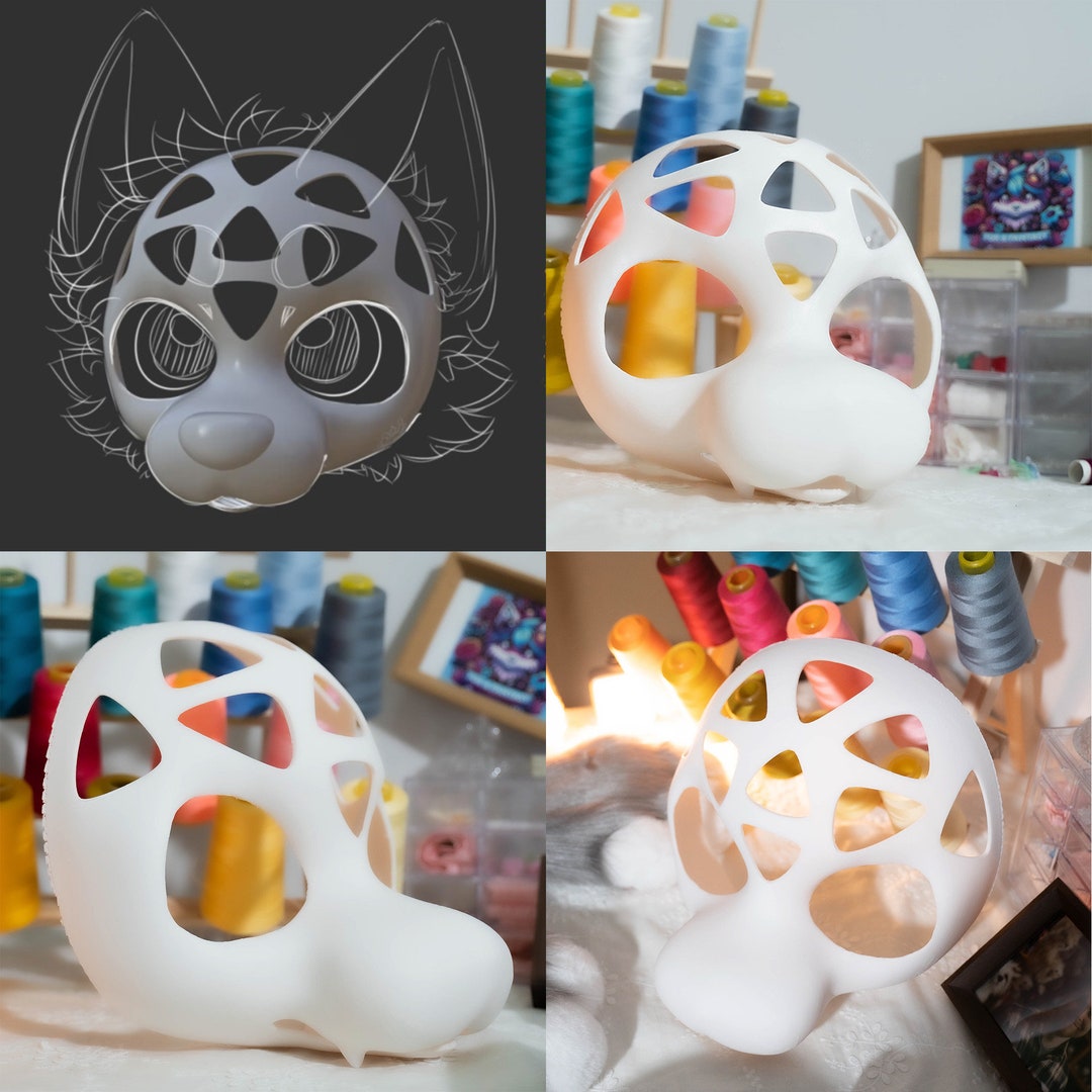 Dog Wolf Canine Furry Fursuit Head Base (toony Series) 3D Printed PLA ...