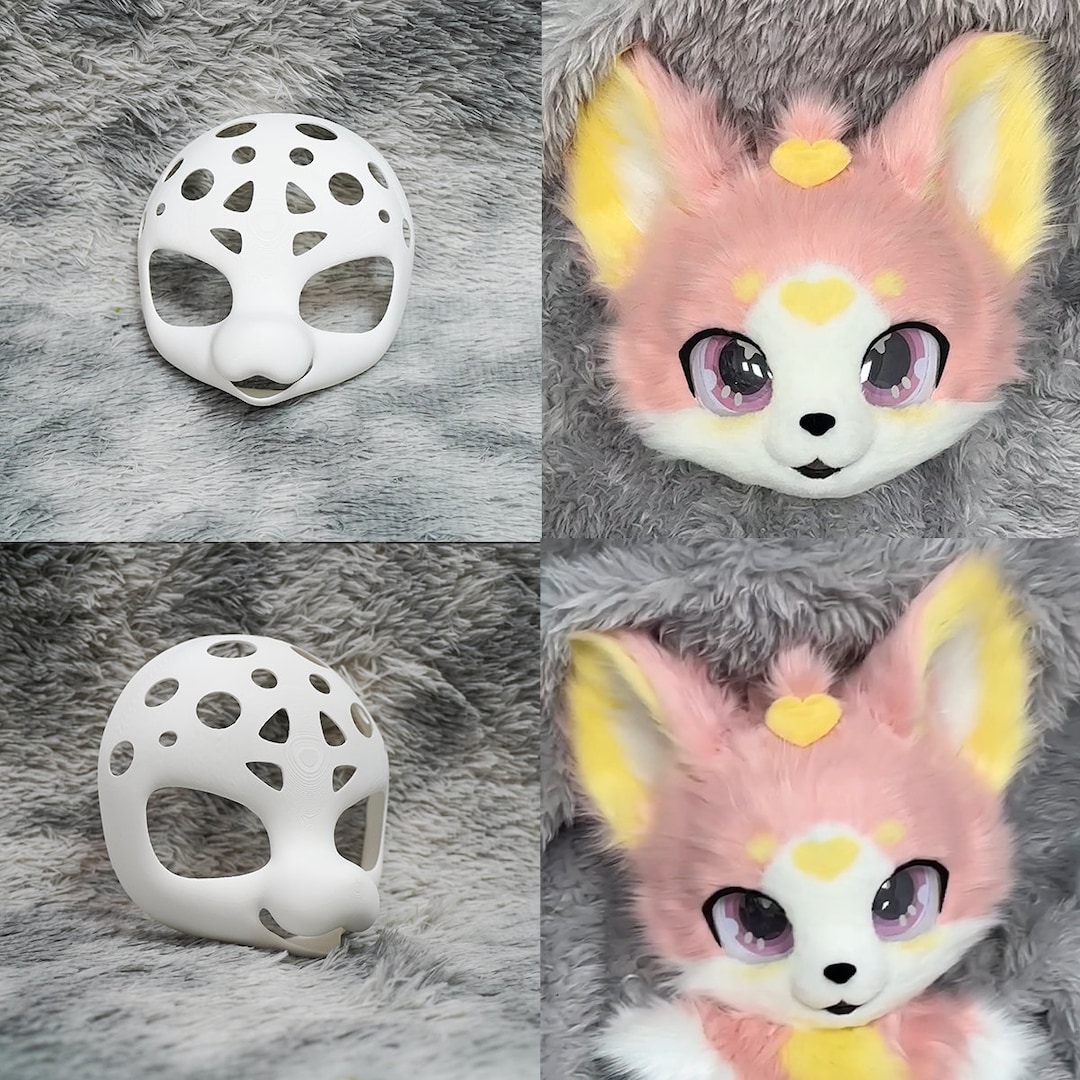 Feline Canine Head Base Fierce Face Short Snout Furry Fursuit 3D Print ...