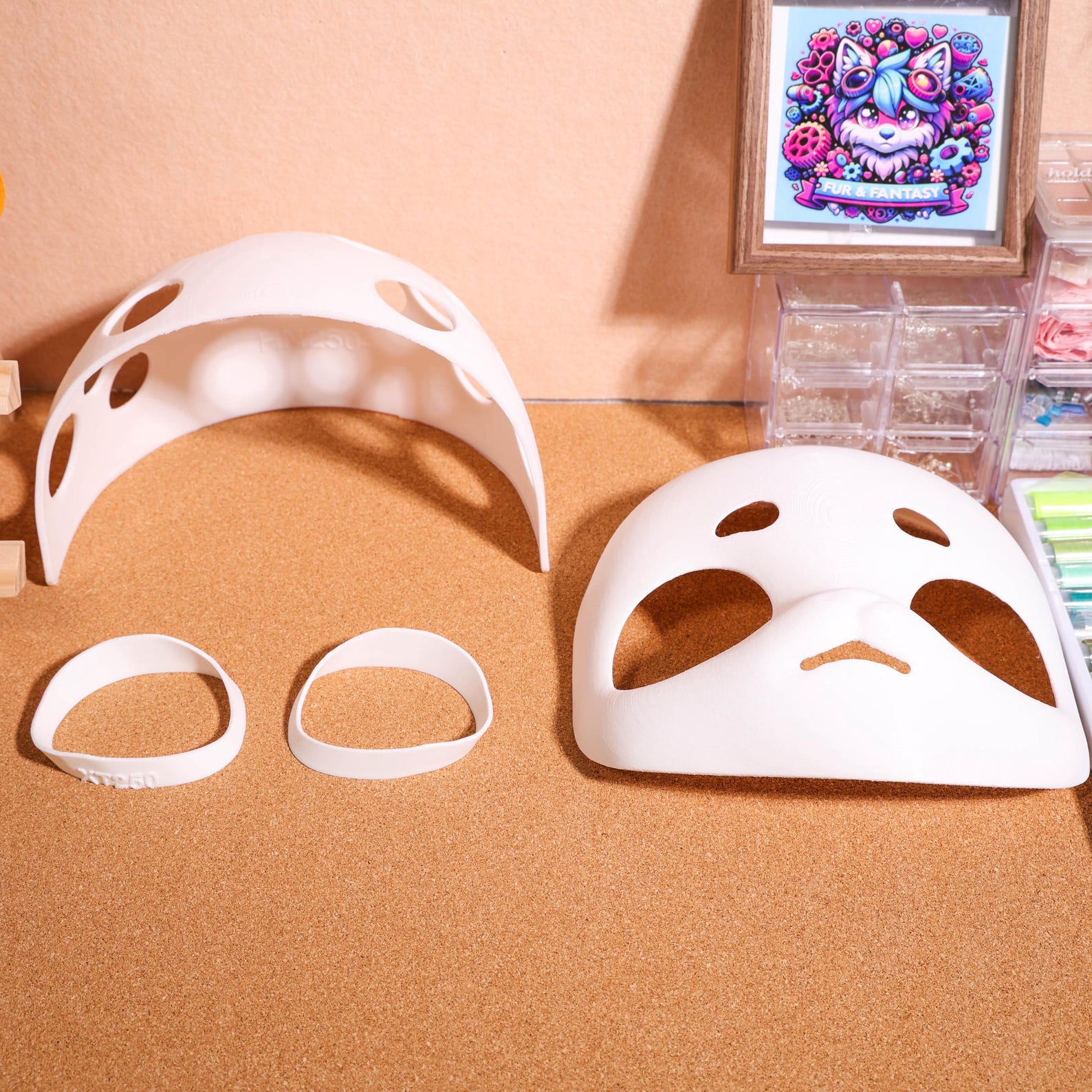 Square Face Rabbit Head Base Furry Fursuit, Bonus Mini Base, PLA 3D ...