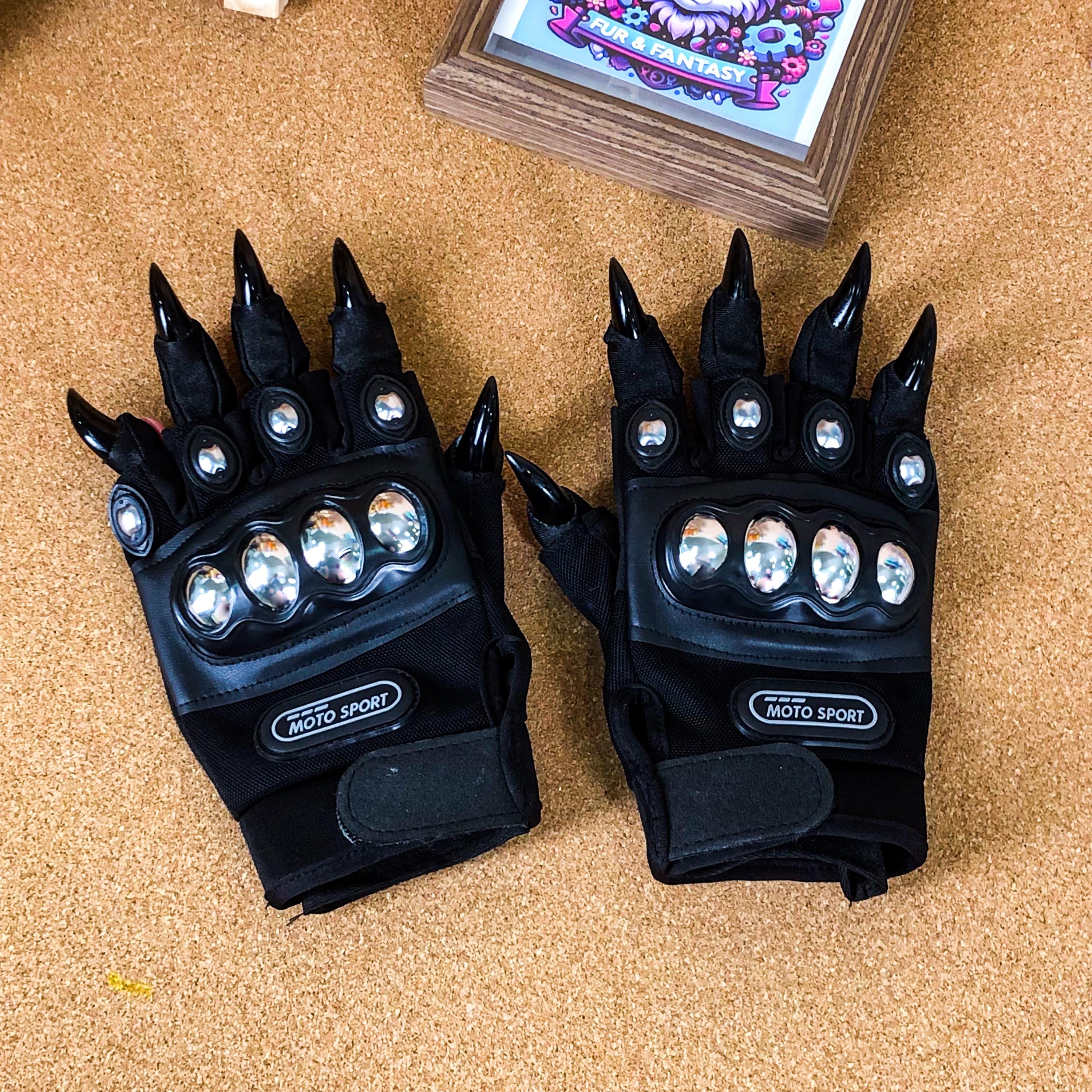 Beast Claw Cosplay Gloves With Sharp Acrylic Claws and Armor Knuckles ...