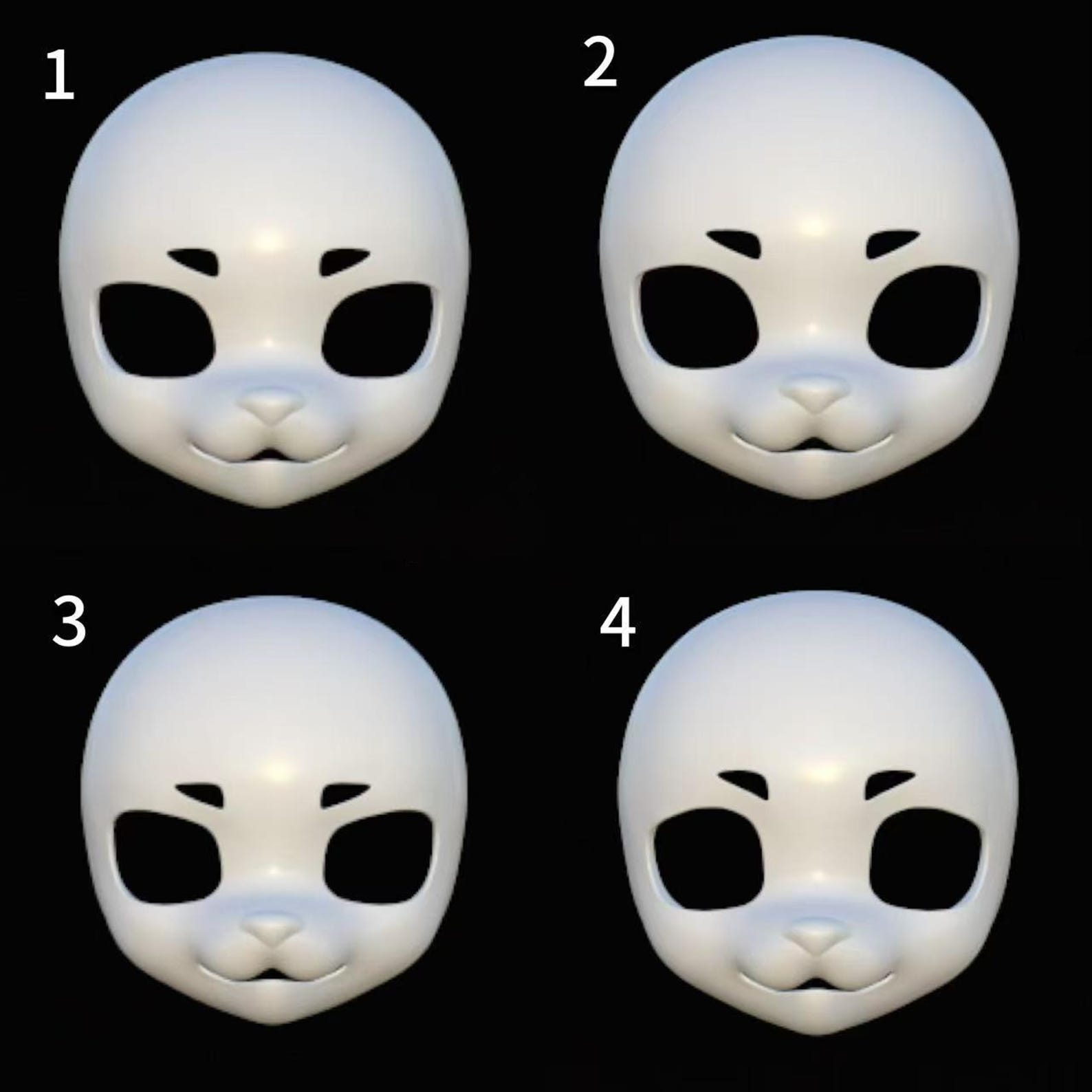Kig Fursuit Head Base Skull Canine Furry 3D Printed PLA Eyeblanks Dog ...