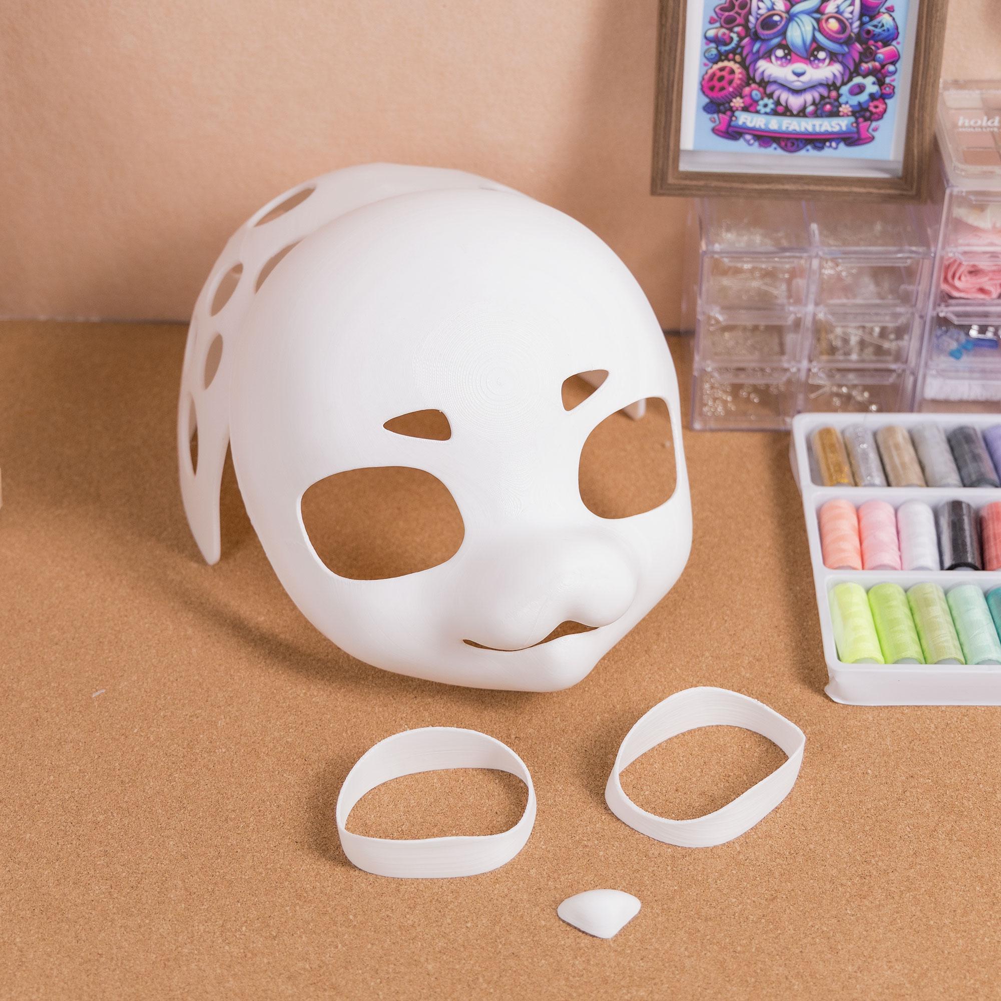 Kig Fursuit Head Base Skull Canine Furry 3D Printed PLA Eyeblanks Dog ...