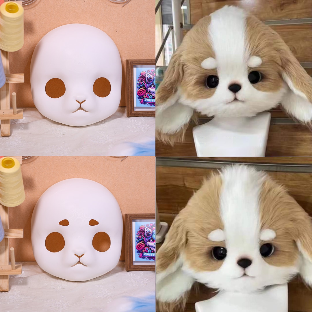 Dotted Eyes Head Base Furry Fursuit, PLA 3D Print Cosplay, PLA 3D Print ...