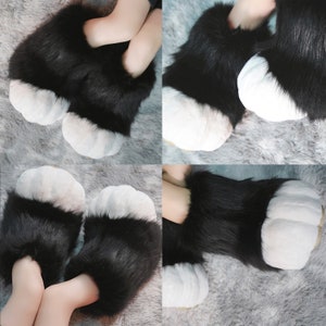 Fursuit Feet Furry Shoes Paw Rainbow Cosplay Slipper Straight Boots ...