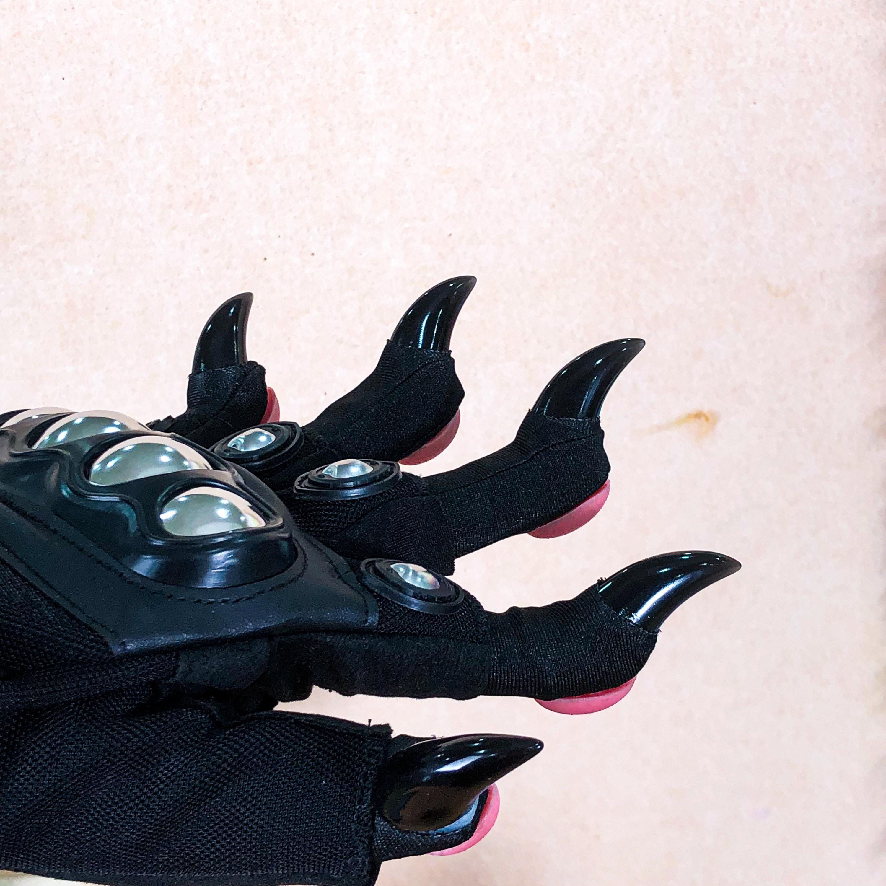 Beast Claw Cosplay Gloves With Sharp Acrylic Claws and Armor Knuckles ...