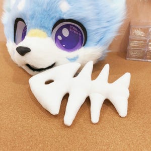 Handmade Plush Fish Bone Fursuit Accessory – Soft Cartoon Prop for ...
