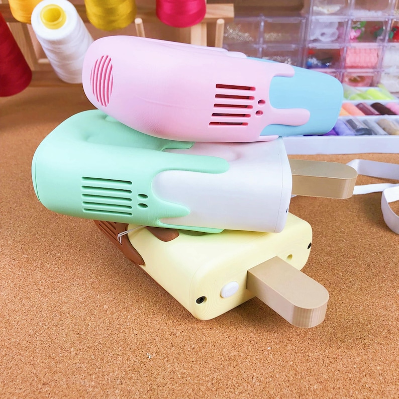 Furry Fursuit Ice Cream Bar Fan Mini Handheld Cooler Rechargeable 3D ...