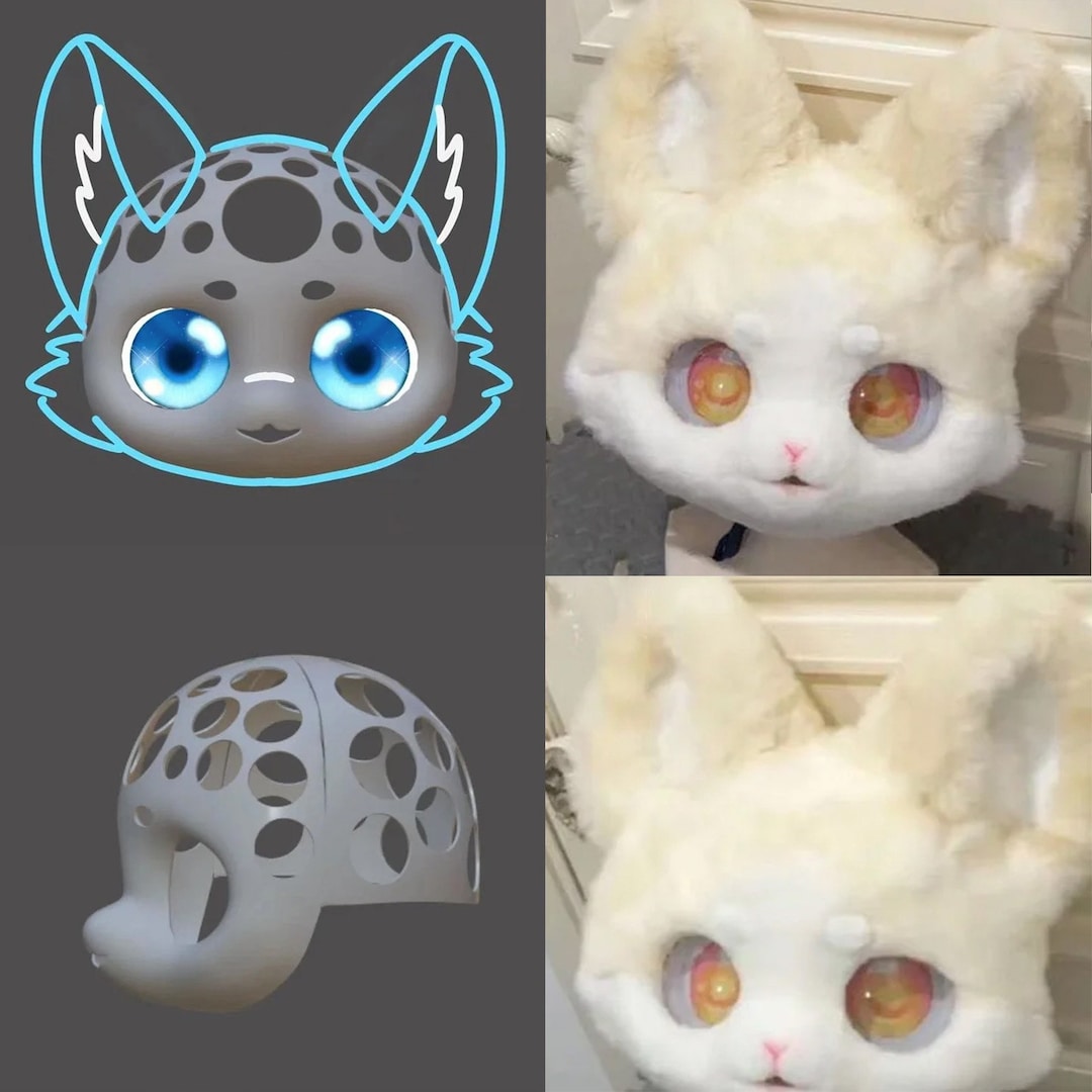Mi Kitty Head Base Furry Fursuit Skull (kemono Series) Resin 3D Print ...