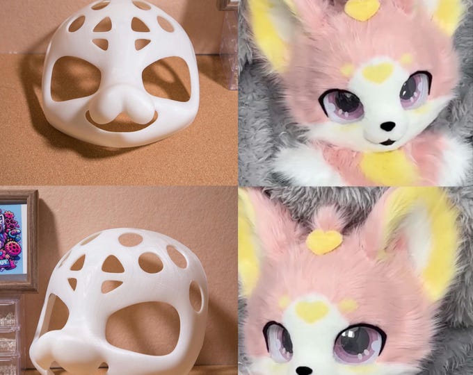 Cute Short Snout Head Base, Furry Fursuit, PLA 3D Print (kemono Series ...