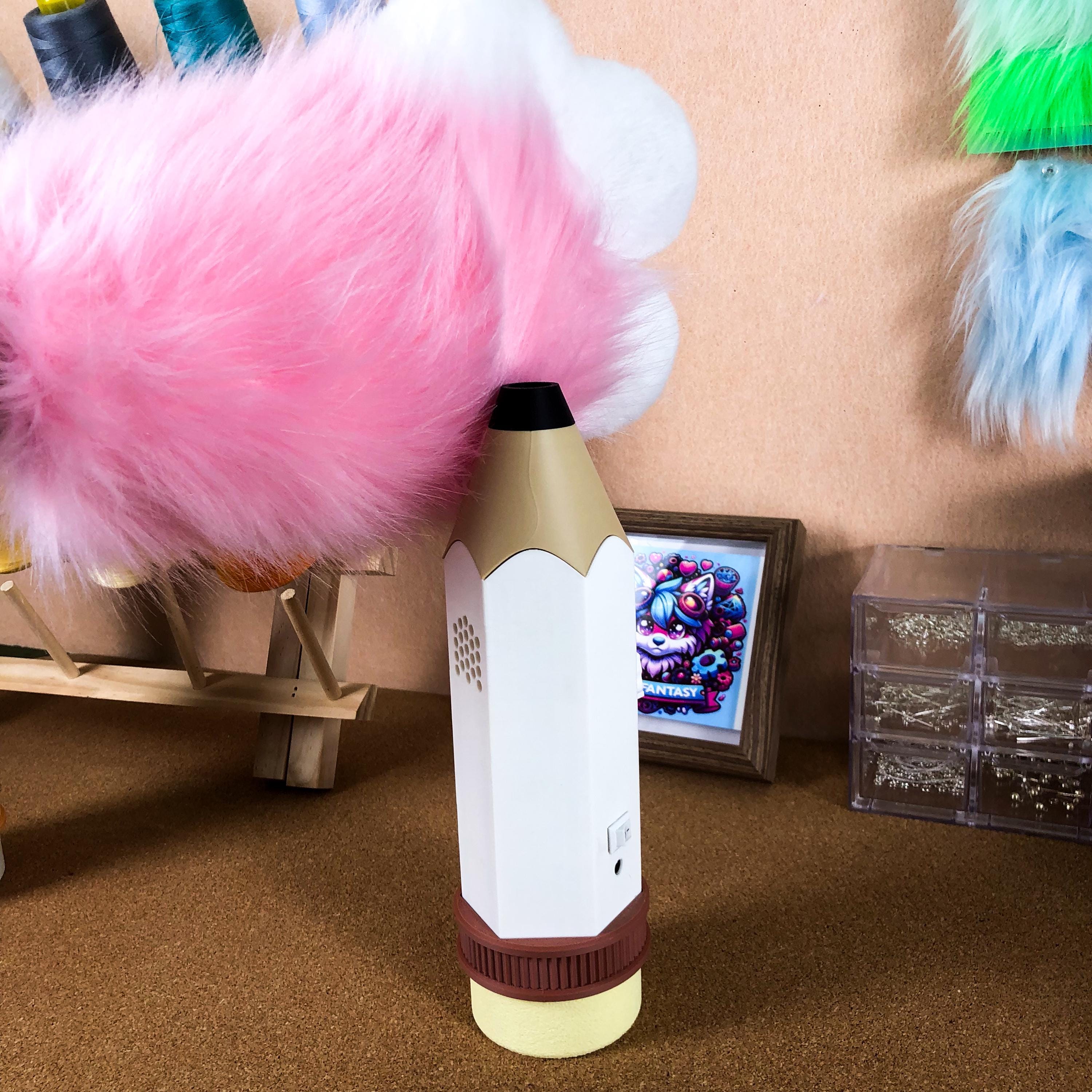 Furry Fursuit Pencil Fan 3D Printed Cosplay Accessory Portable Fan Long ...