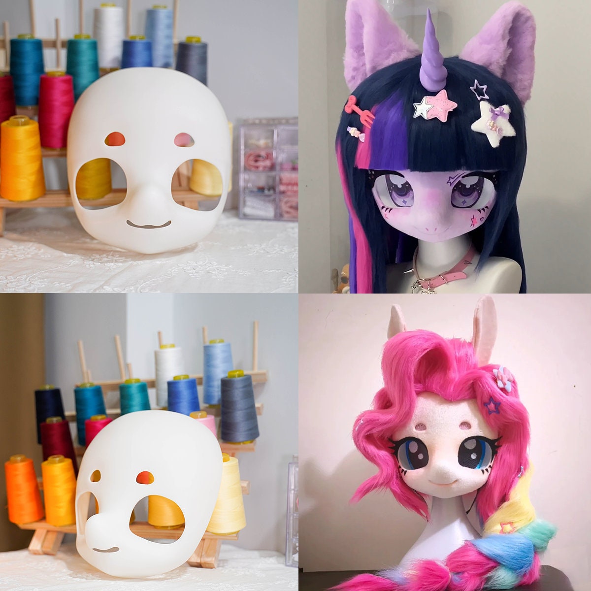 Little Pony MLP Halloween Costume Face Head Base Furry Fursuit, PLA 3D ...