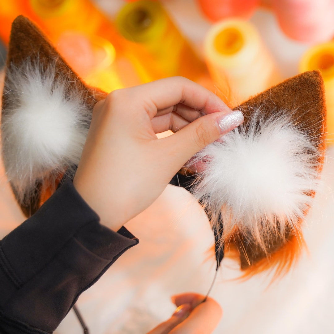 Electric Furry Ear Headband Fursuit Ears, Pre Made, Pet Play Handmade ...