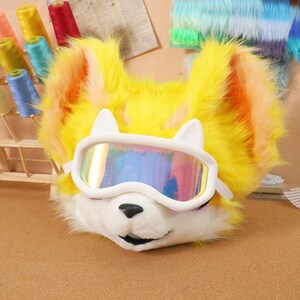 Holographic Fursuit Goggles 3D Printed Rainbow Visor Laser Lens KIG ...