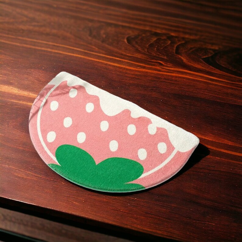 Strawberry Bath Mat Rug Cute Bath Mat Sweet Bathroom Rug Housewarming ...