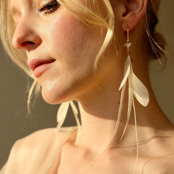 Feather Earrings - Etsy