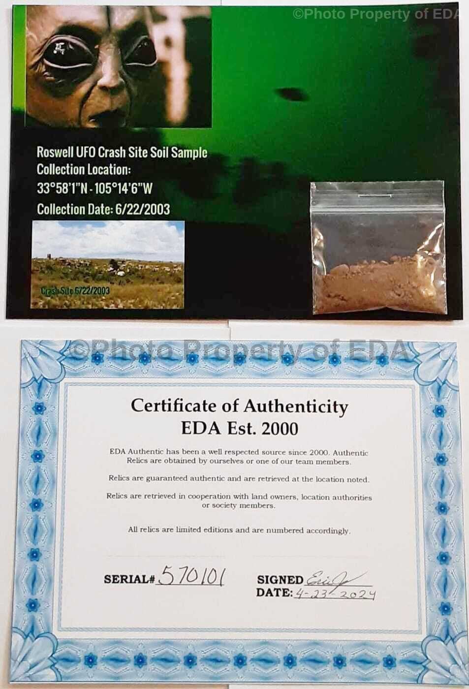 1947 Roswell UFO Crash Site Soil Earth Sample LIMITED EDITION Comes ...