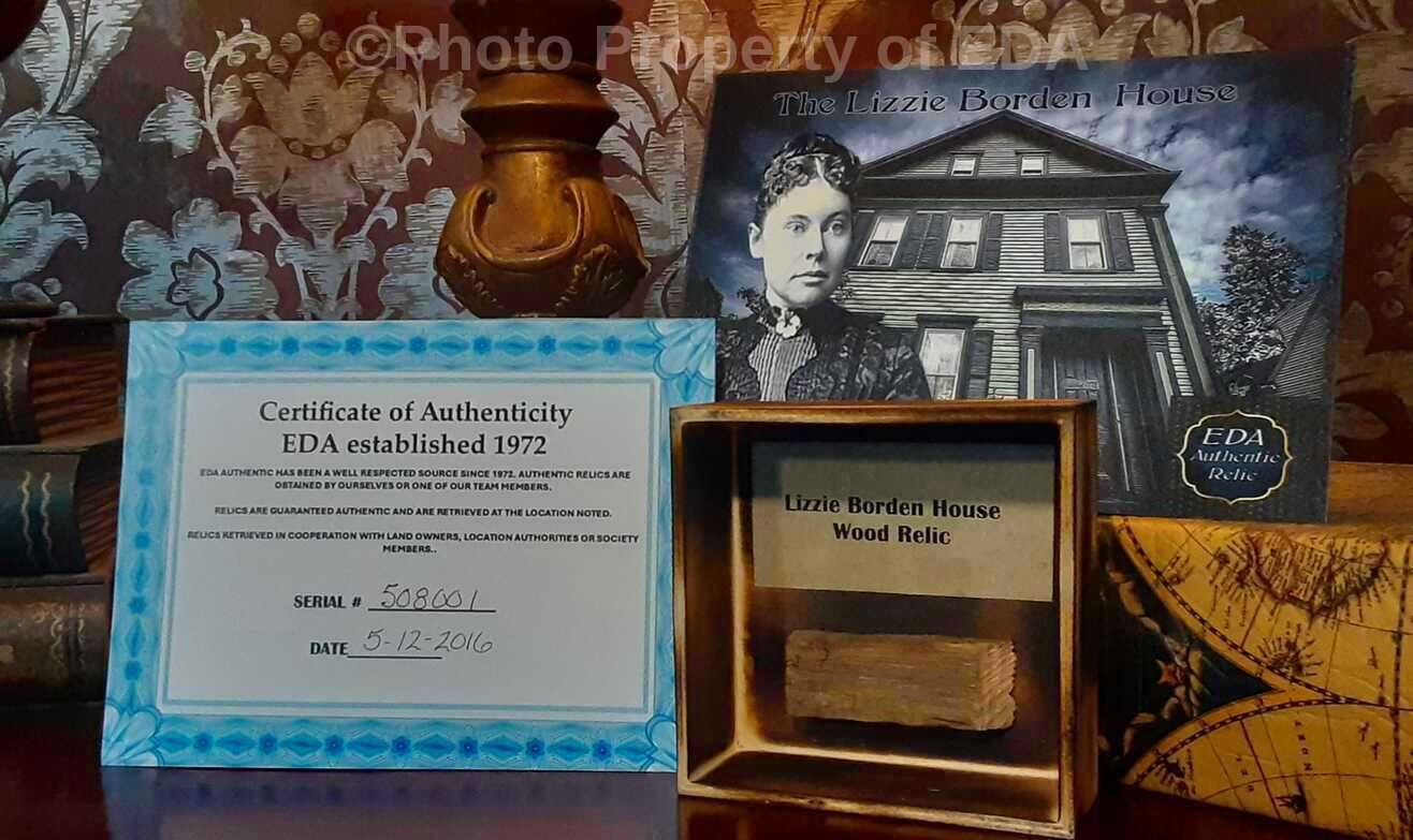 1892 the LIZZIE BORDEN House Wood Relic Artifact Sample LIMITED Edition Comes With Certificate ...