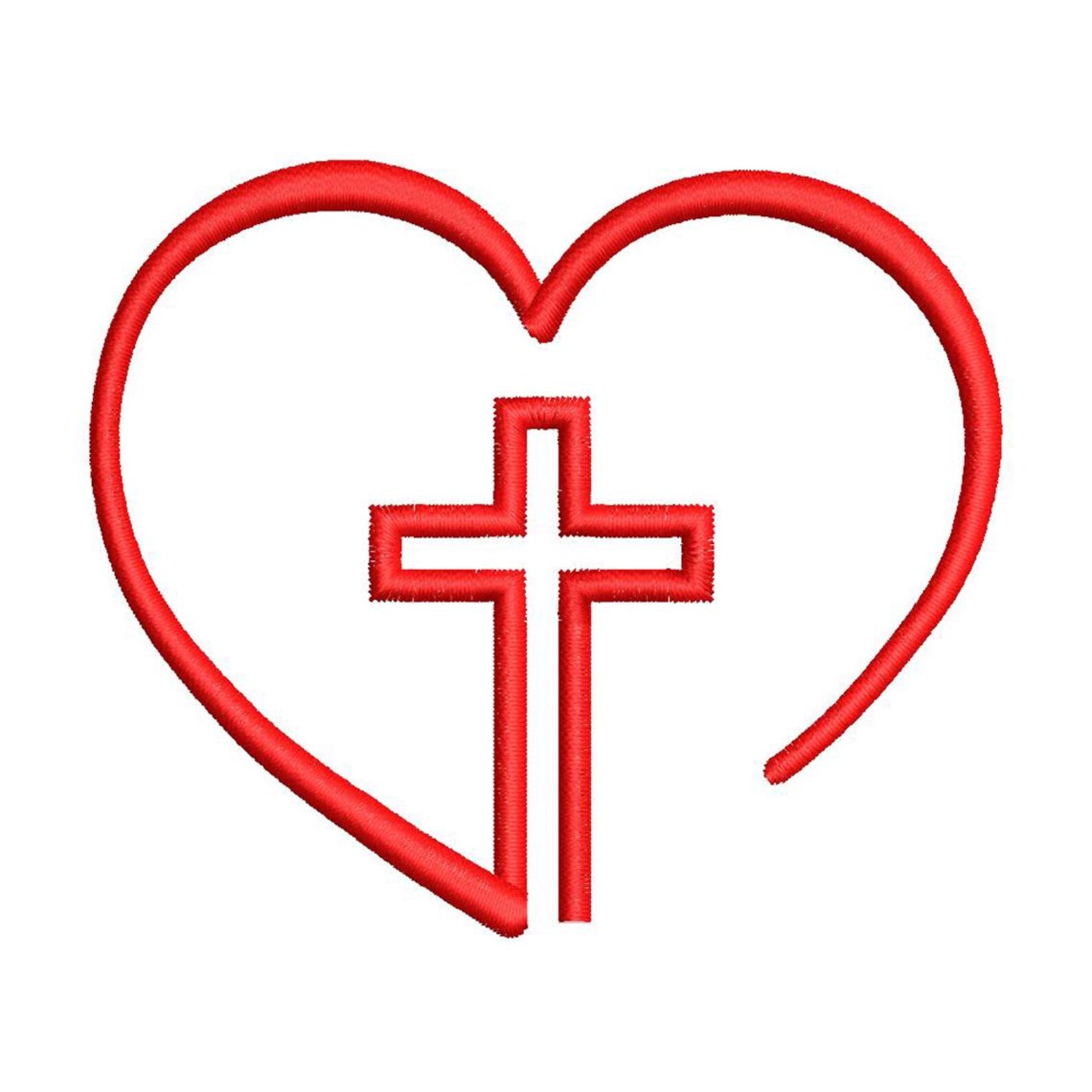 Heart Cross Machine Embroidery 9 Sizes Mini Heart Shape , Love , Faith ...