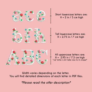 Floral Alphabet Letters Machine Embroidery Design 7.5cm / 3 Uppercase ...