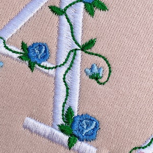 Floral Alphabet Letters Machine Embroidery Design 7.5cm / 3 Uppercase ...