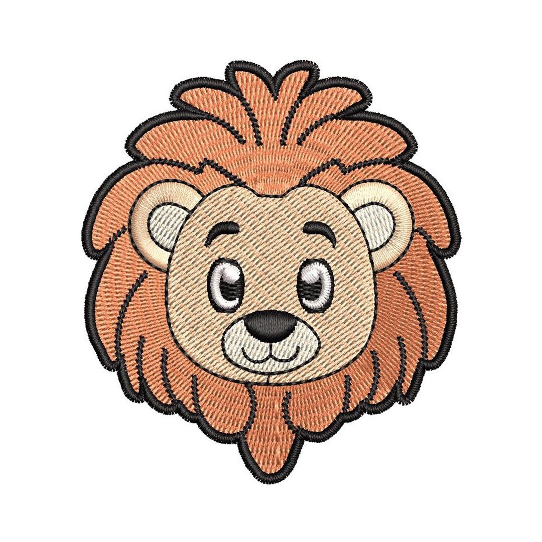 Cute Baby Lion Head Machine Embroidery Design, Animal Embroidery ...