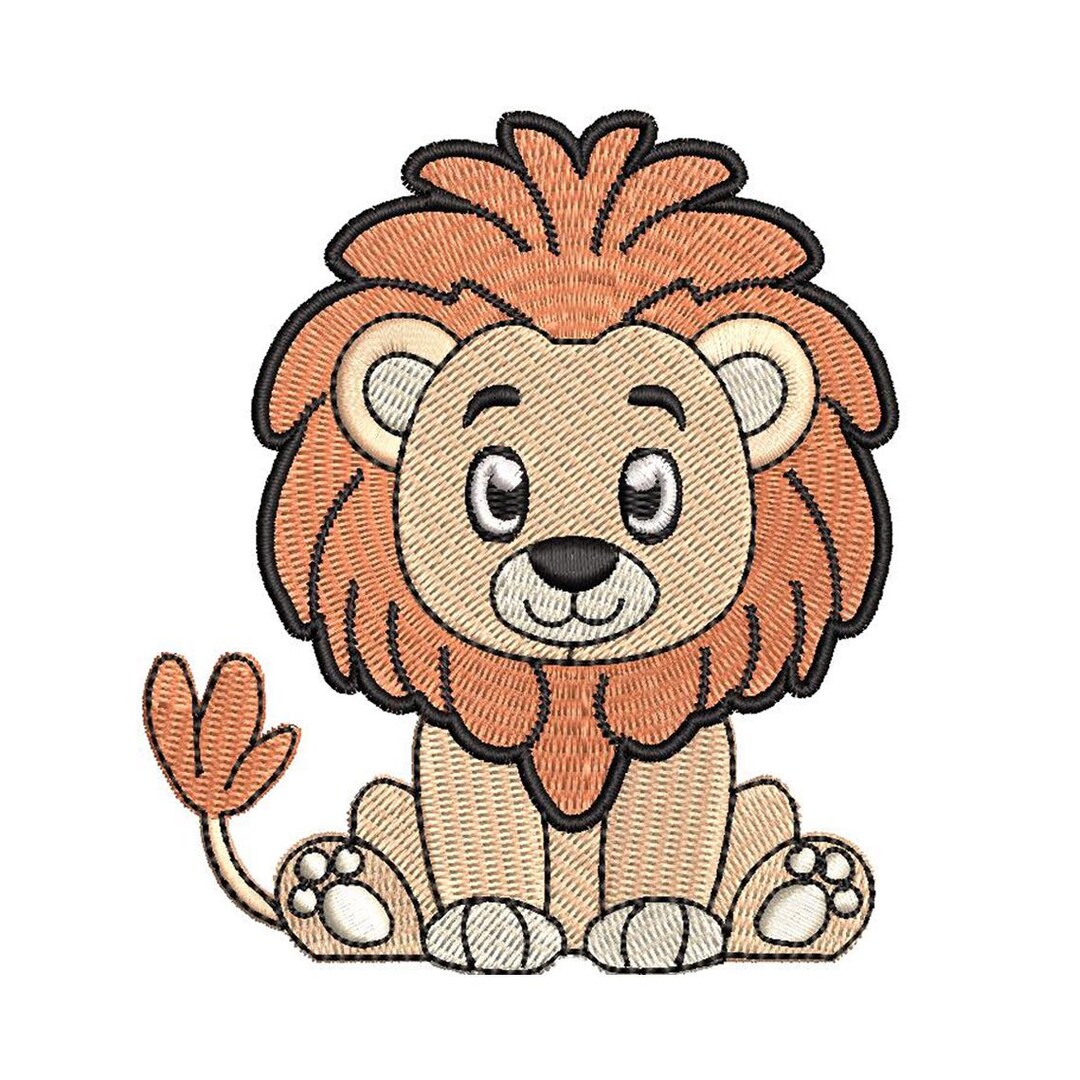 Cute Baby Lion Machine Embroidery Design, Animal Embroidery, Safari ...