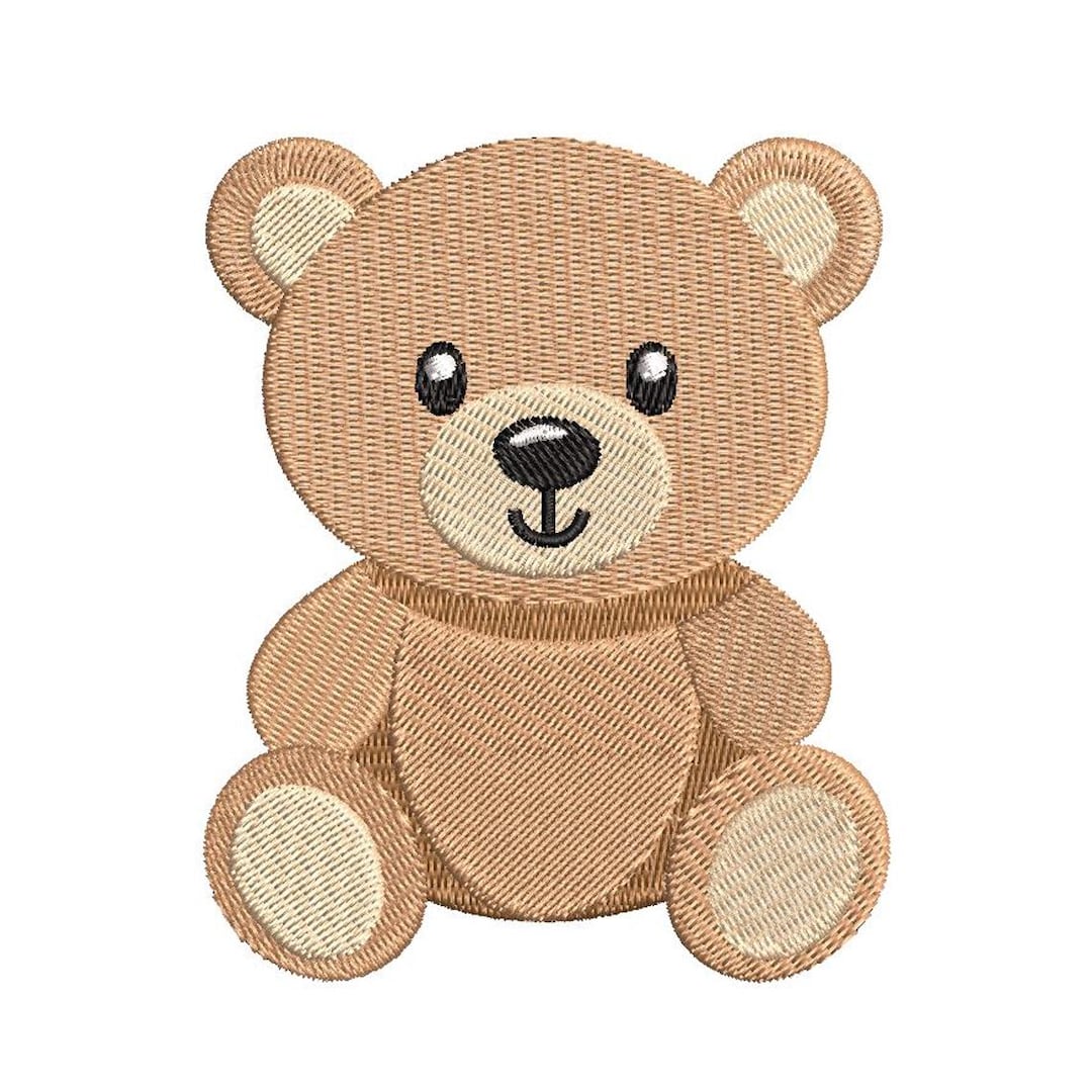 Teddy Bear Machine Embroidery Design 4 Sizes Embroidery File Cute ...