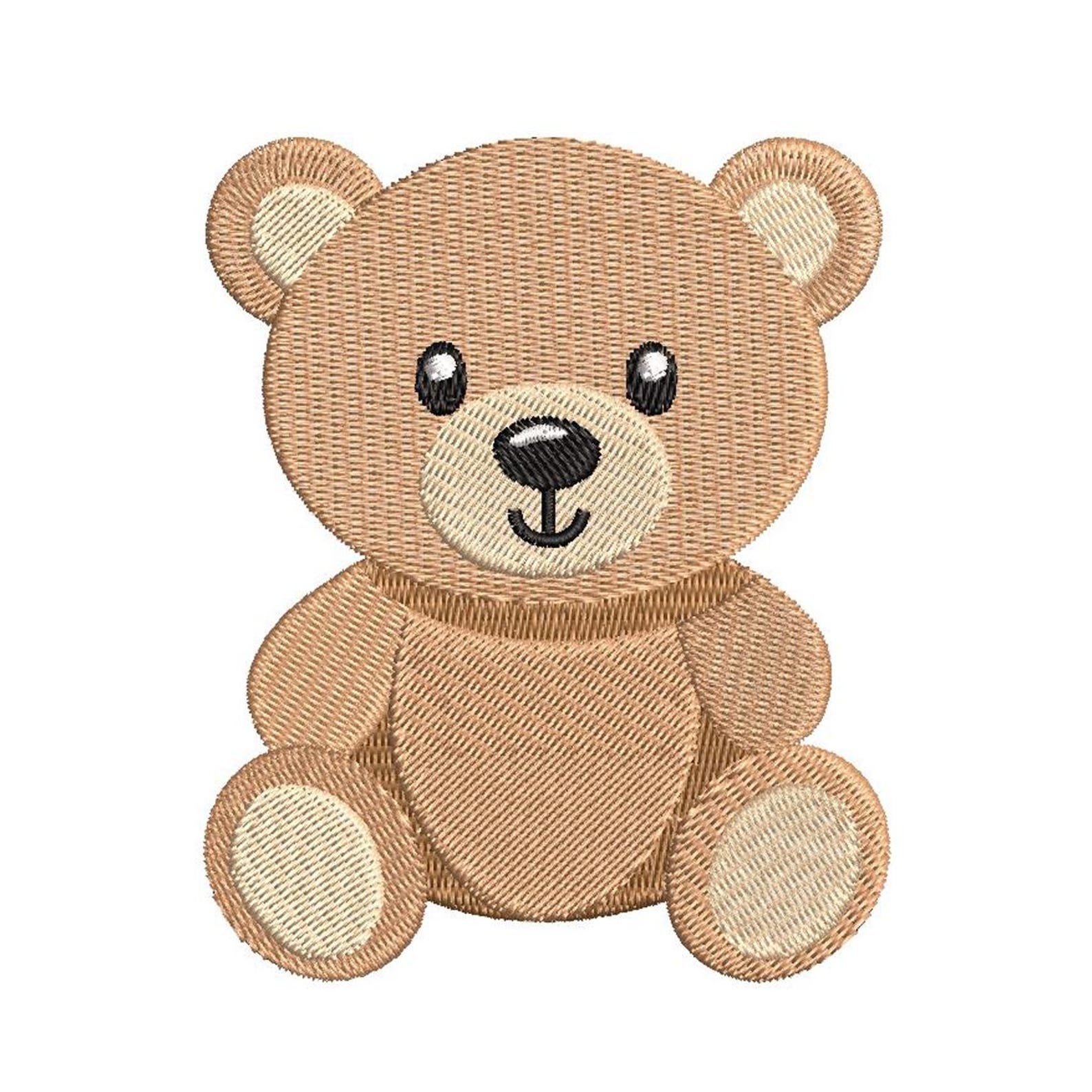 Teddy Bear Machine Embroidery Design 4 Sizes Embroidery File Cute ...