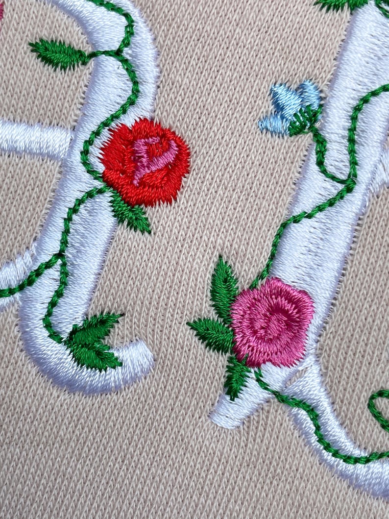 Floral Alphabet Letters Machine Embroidery Designs 7.5cm / 3 Uppercase ...