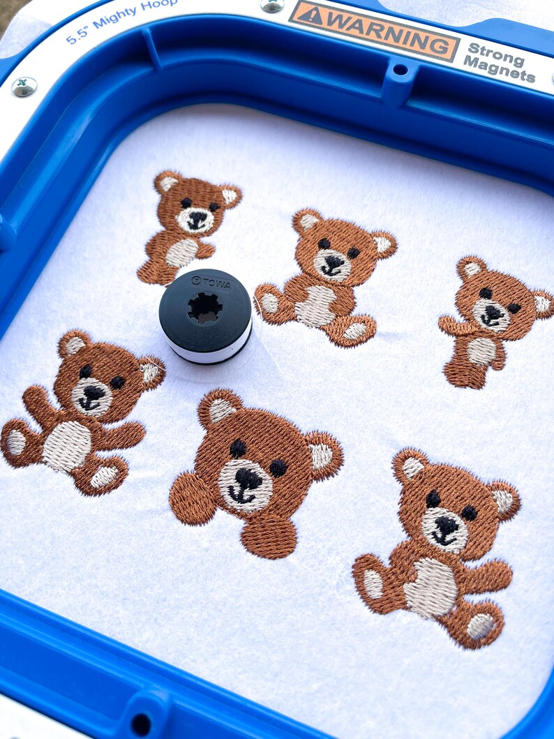 Mini Teddy Bear Machine Embroidery Design, 6 Designs Bundle, 5 Sizes ...