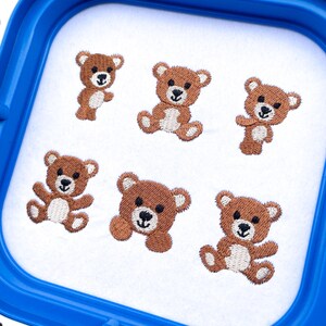 Mini Teddy Bear Machine Embroidery Design, 6 Designs Bundle, 5 Sizes ...