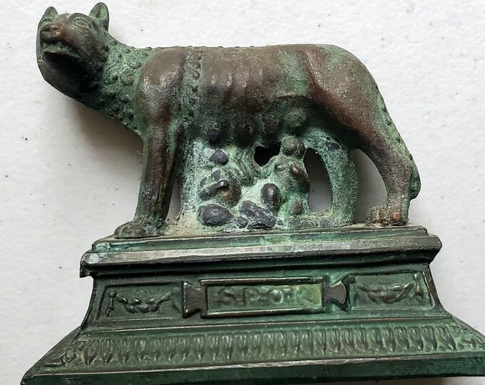 Vintage Capitoline She-wolf W/ Romulus and Remus Metal Replica Souvenir ...