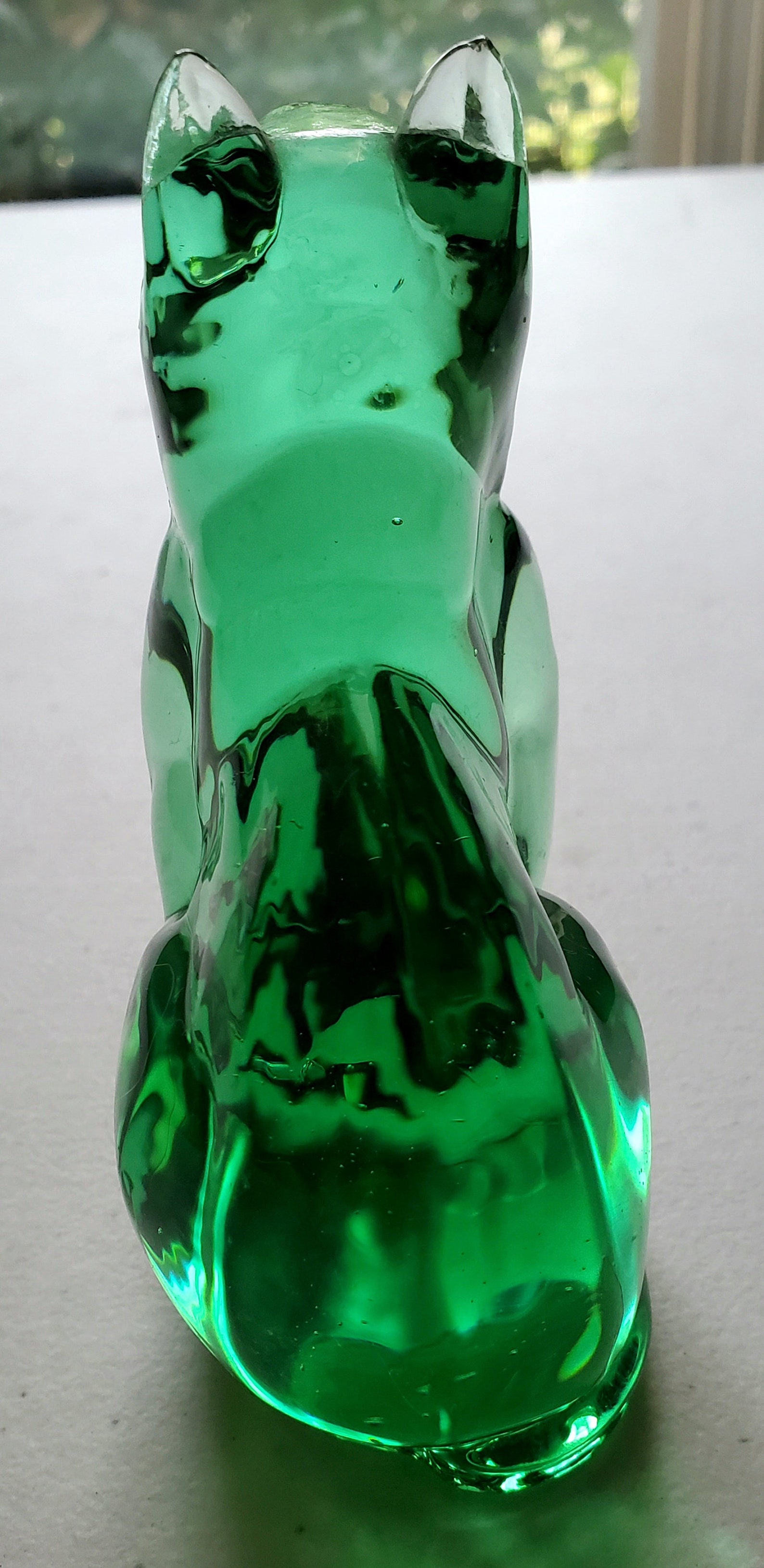 Vintage Silvestri Green Glass Cat Figurine - Etsy