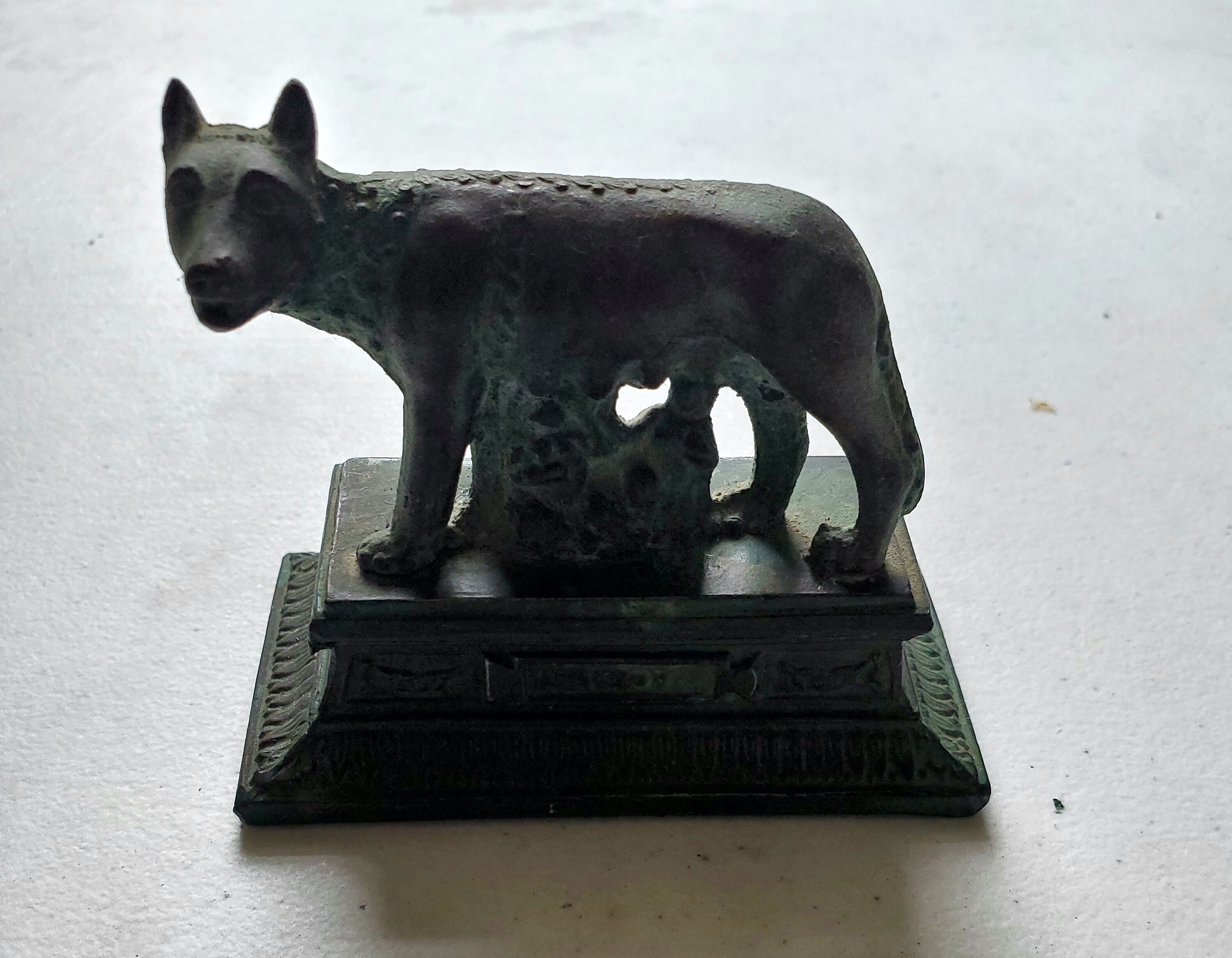 Vintage Capitoline She-wolf W/ Romulus and Remus Metal Replica Souvenir ...