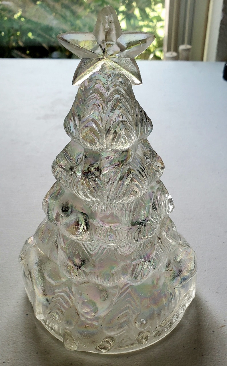 Vintage Iridescent Carnival Glass Christmas Tree - Etsy