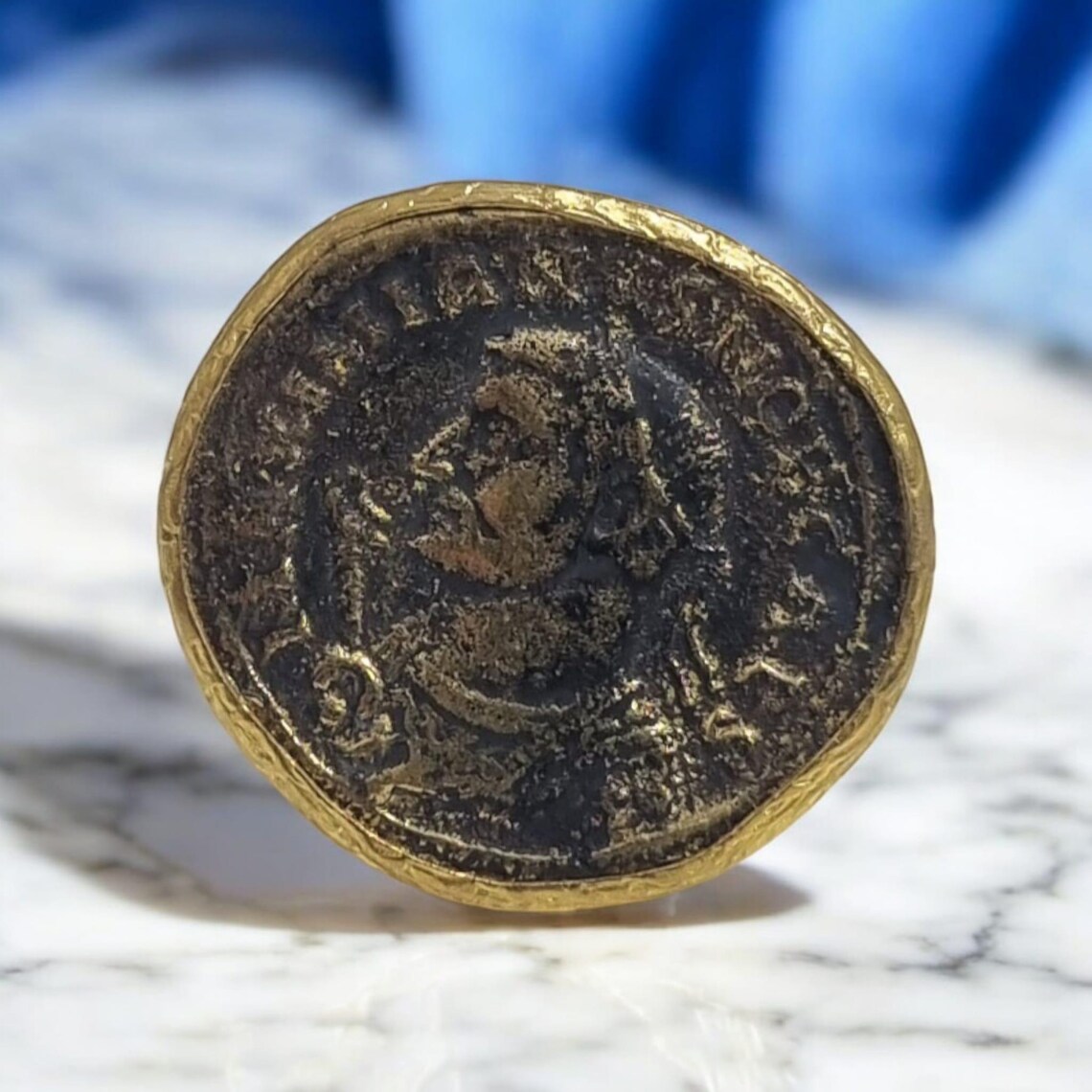 Roman Coins Rings / Agestable Size / Handmade Rings / 14K Gold Plated ...