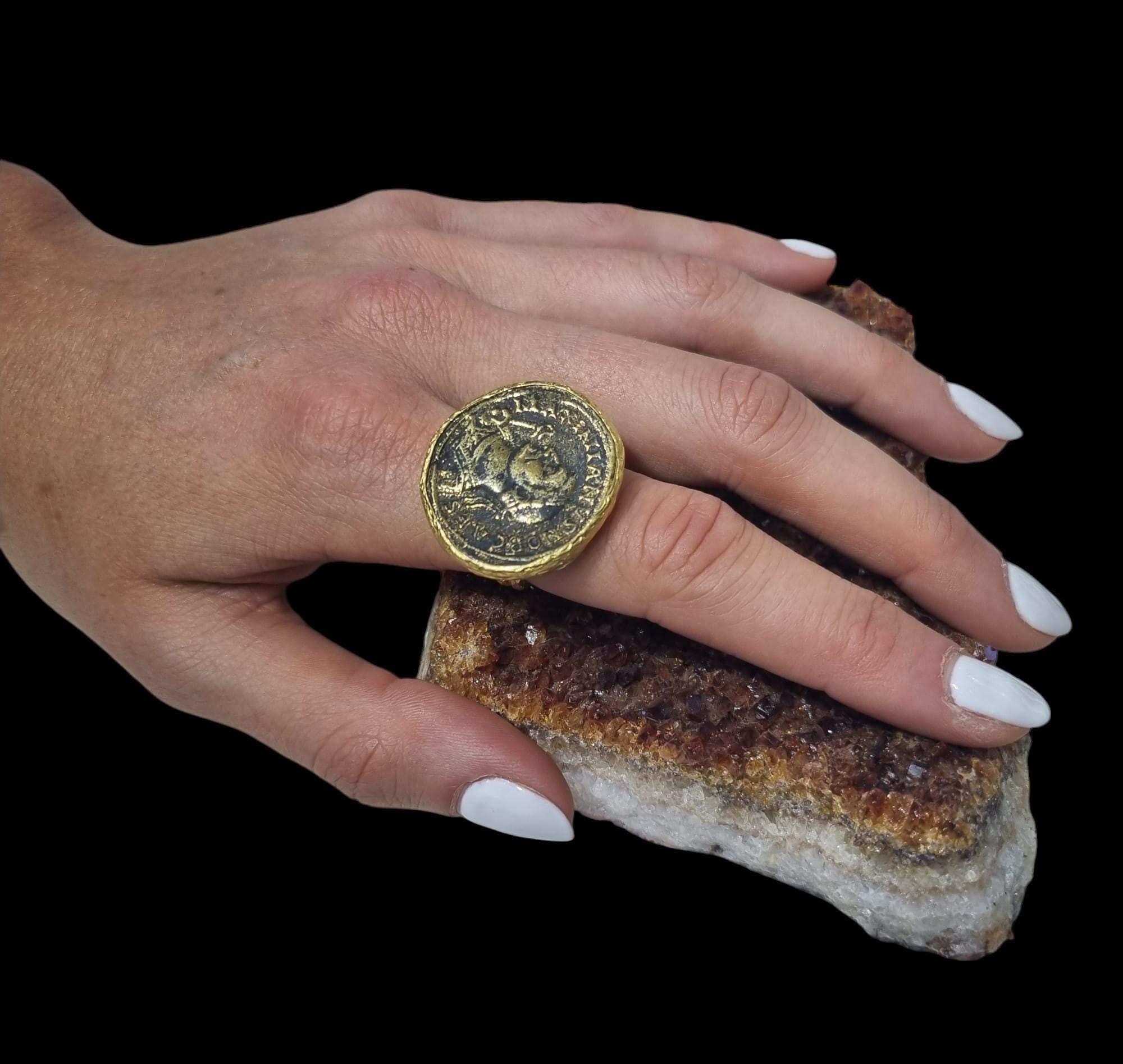 Roman Coins Rings / Agestable Size / Handmade Rings / 14K Gold Plated ...