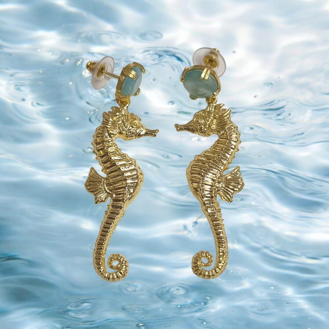 Sea Horse Earrings Model /elegant Earrings/handmade Custom Earrings ...