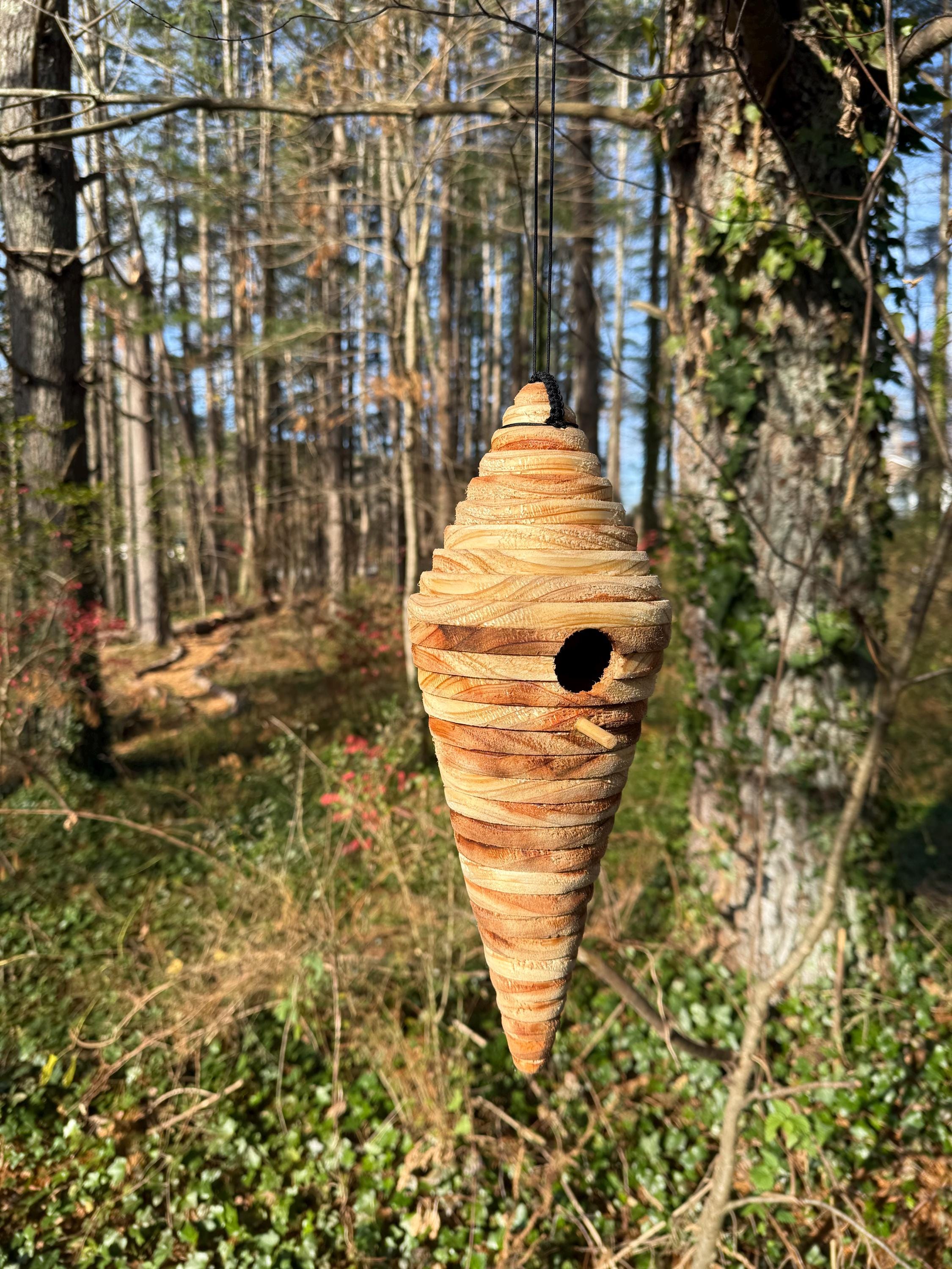 Handmade Cedar Birdhouse: Beehive-inspired Rustic Garden Decor - Etsy